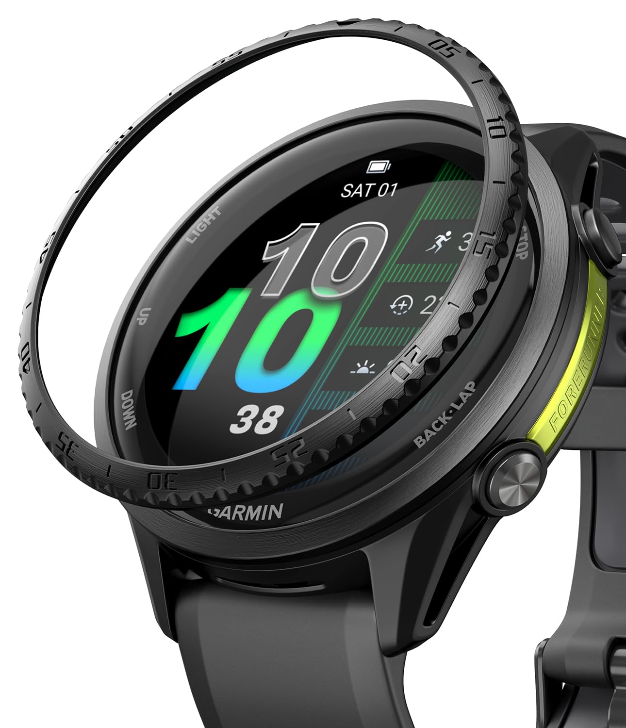 Garmin Forerunner 970 Adhesive Bezel Styling Ring Cover - 01 (ST) Blac