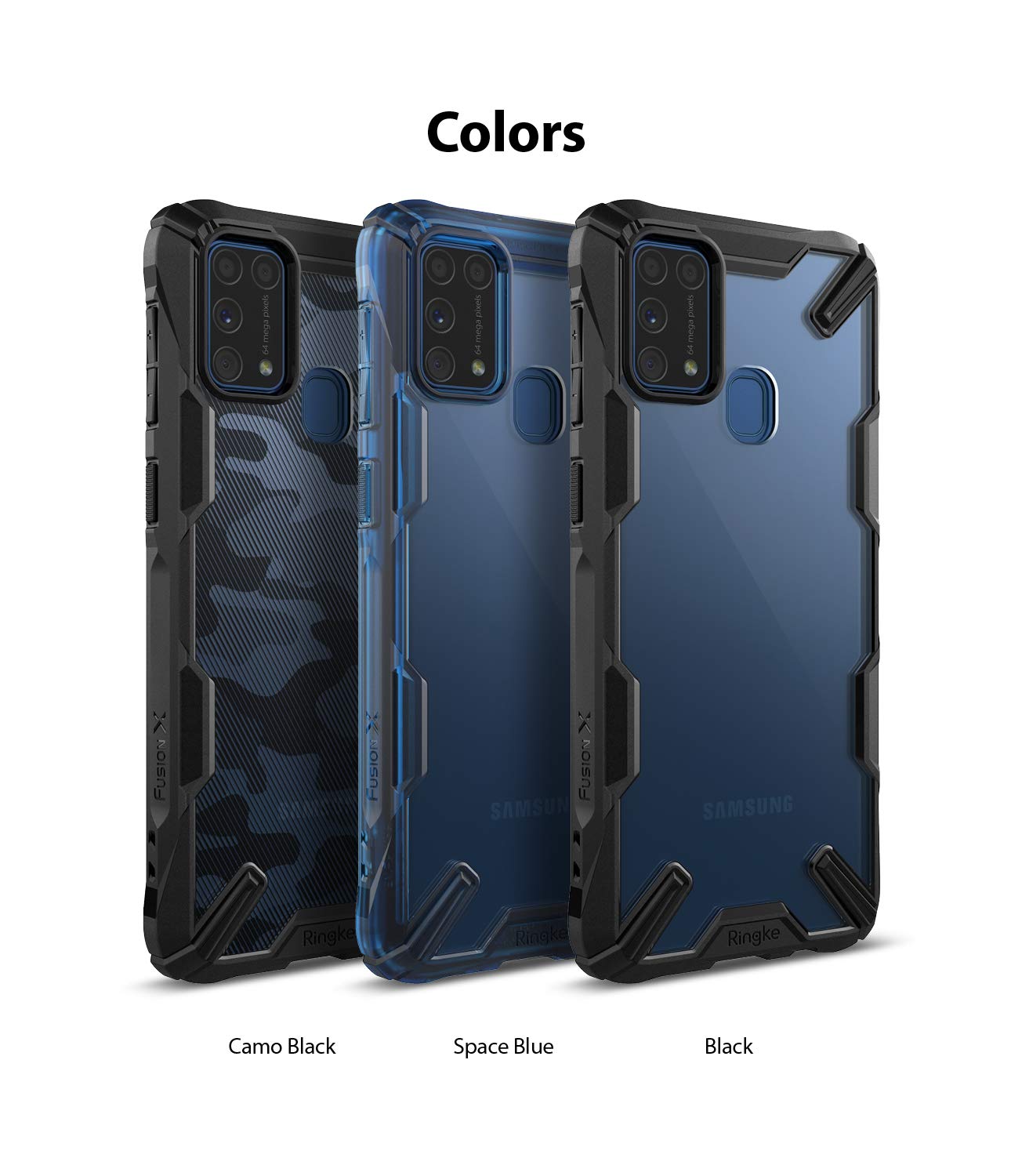 Samsung Galaxy M31 M30S Back Cover Case Fusion X CAMO BLACK