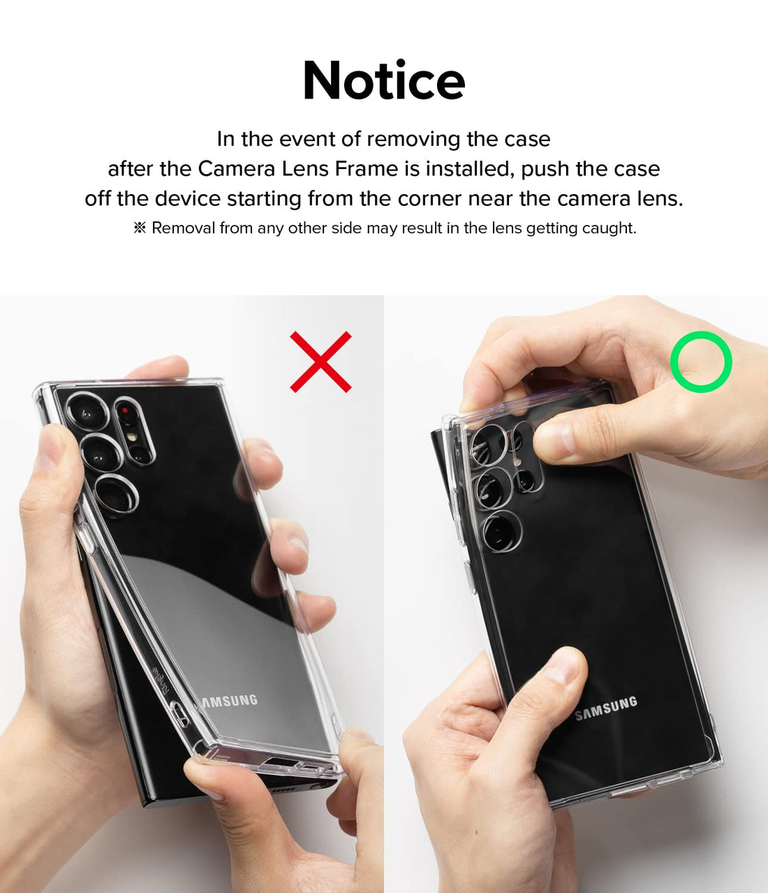 Samsung Galaxy S23 Ultra 5G Camera Lens Frame Glass - Black